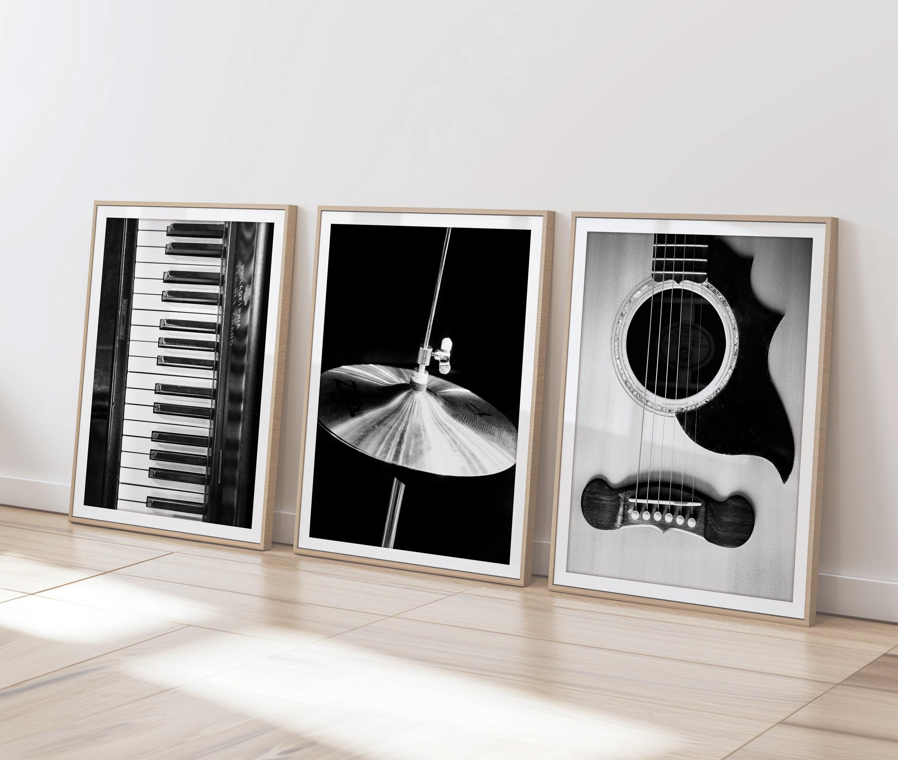 Music Print Set of 3, Printable Music Set, Music Wall Art, Black and ...