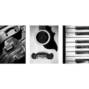 Music Print Set of 3, Printable Music Set, Music Wall Art, Black and ...