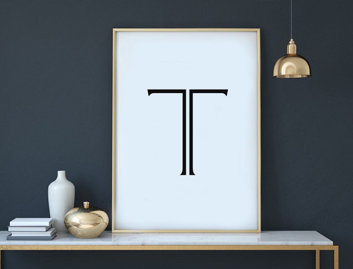 Printable Letter T Letter Art Print T Initial Digital Wall - Etsy