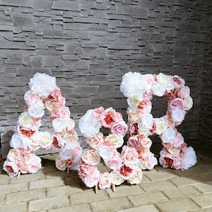 Floral Letter Decor: Freestanding Flower Letters, Wedding Decor - Etsy