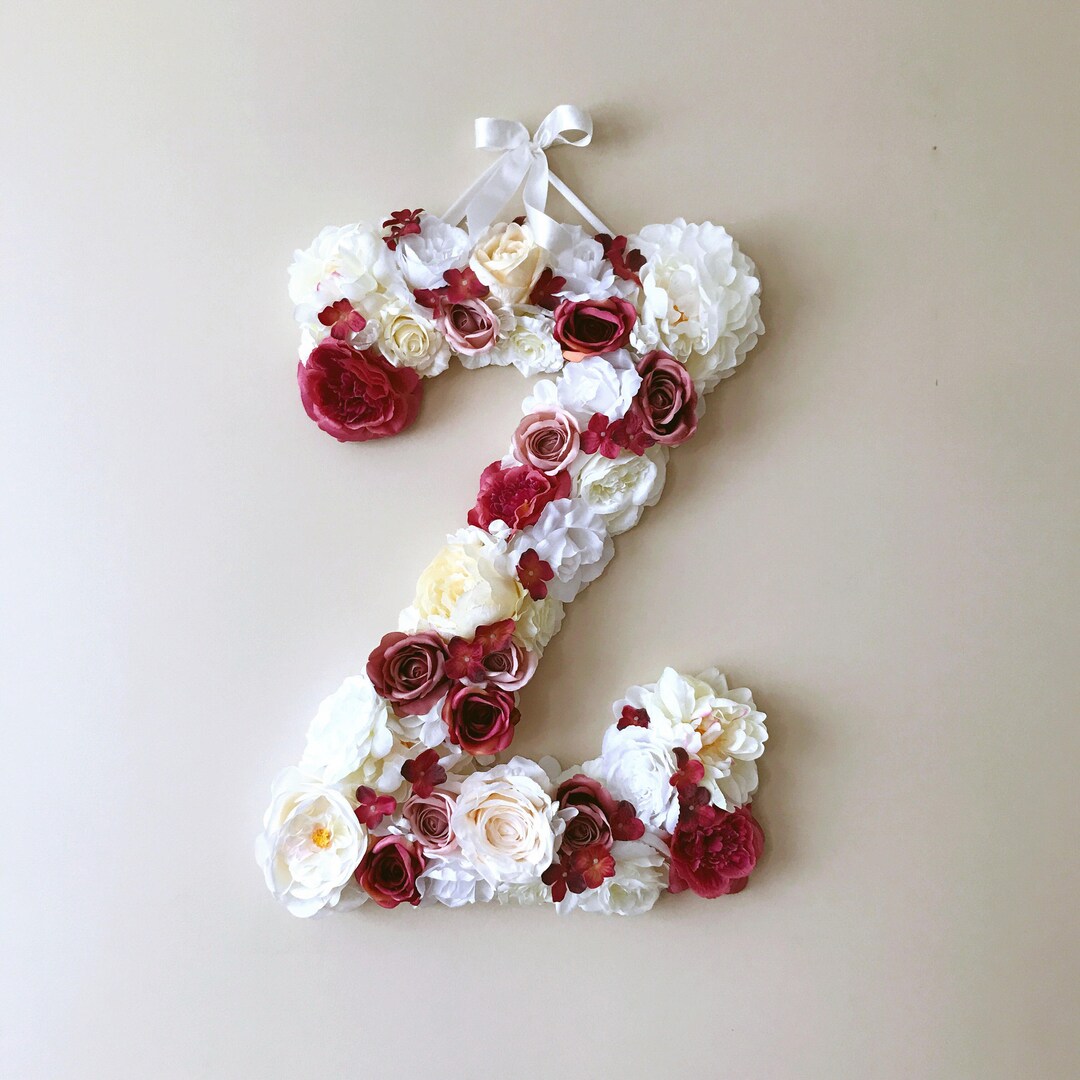 Flower Letter Marsala Wedding, Flower Letters Large, Wedding Letters ...