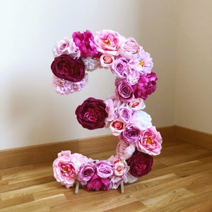 Flower Numbers 15''/19''/24'' Floral - Etsy