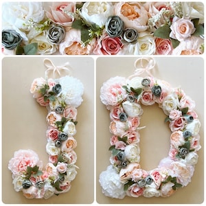 Freestanding Wedding Floral Letters, Custom Initial Decor for Table ...