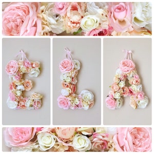 Flower Letters for Wedding, Vintage Styled Nursery Initials, Gift for a ...