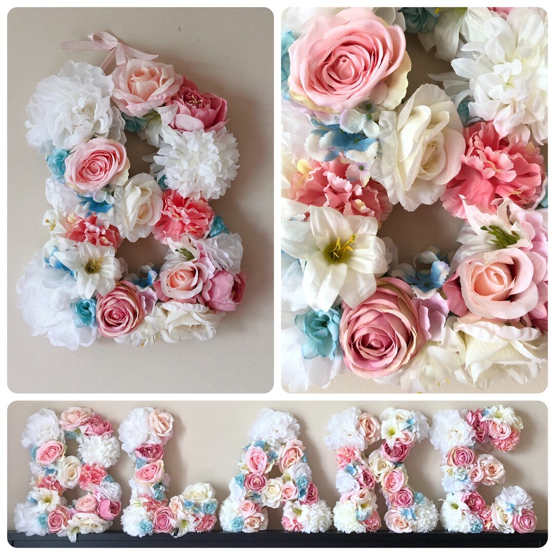 Large Flower Letters, Floral Letter Nursery, Girl Nursery Decor ...