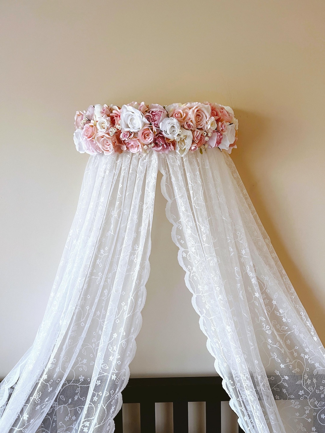 Canopy Wall Mounted 65 Cm/25 Inches Wide Crown Canopy Lace Arc Bed ...