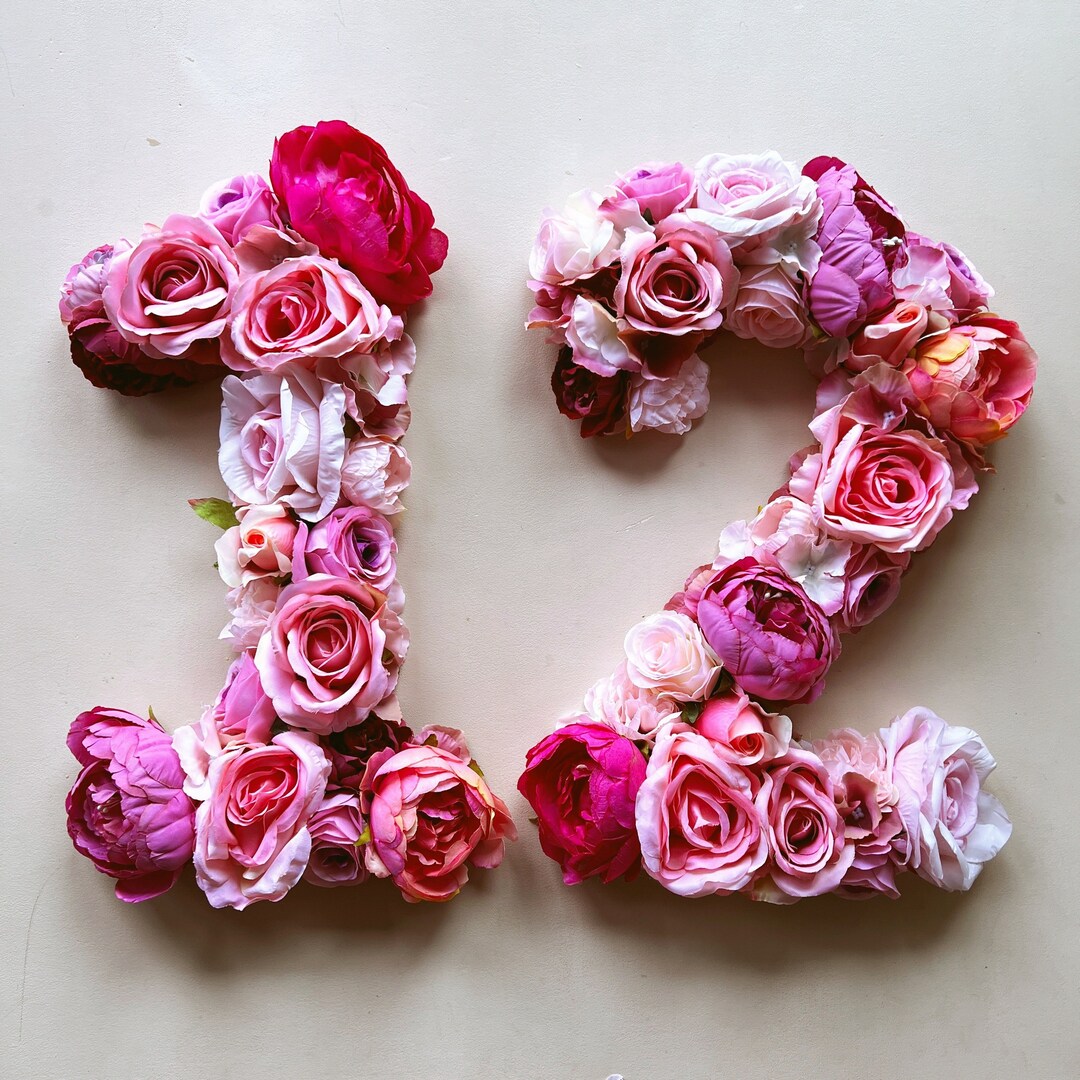 Floral Letter Large, 16''/20''/25, Floral Number, Flower Letters ...