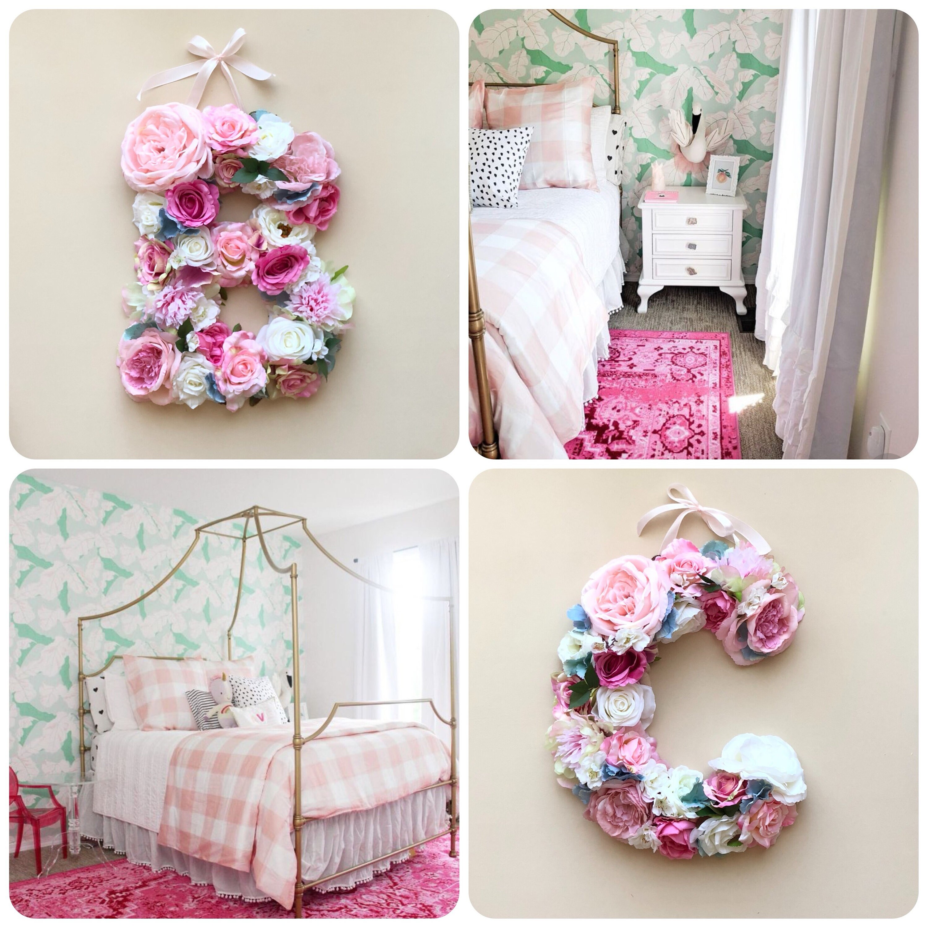 Large Flower Letters Floral Letter Nursery Girl Nursery - Etsy