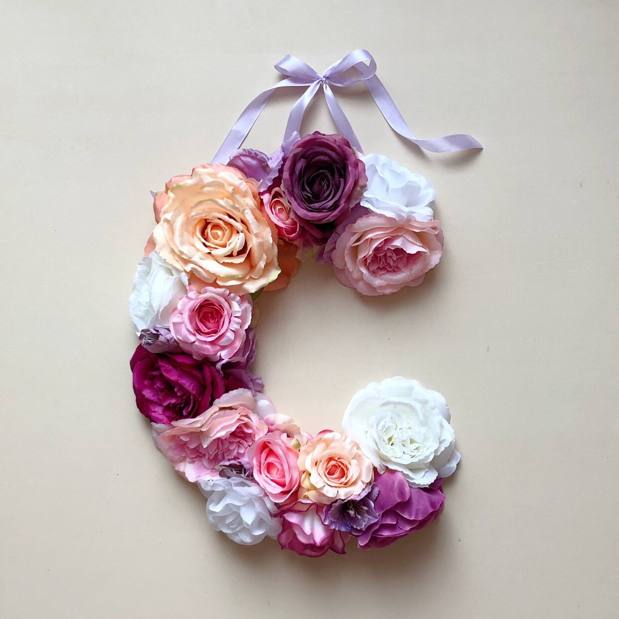 Wall Hangings Floral Alphabet Poster Baby Girl Room Decor Flower Letter ...