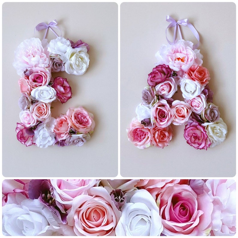 Custom Flower Letter / Floral Monogram / Baby Nursery Baby - Etsy