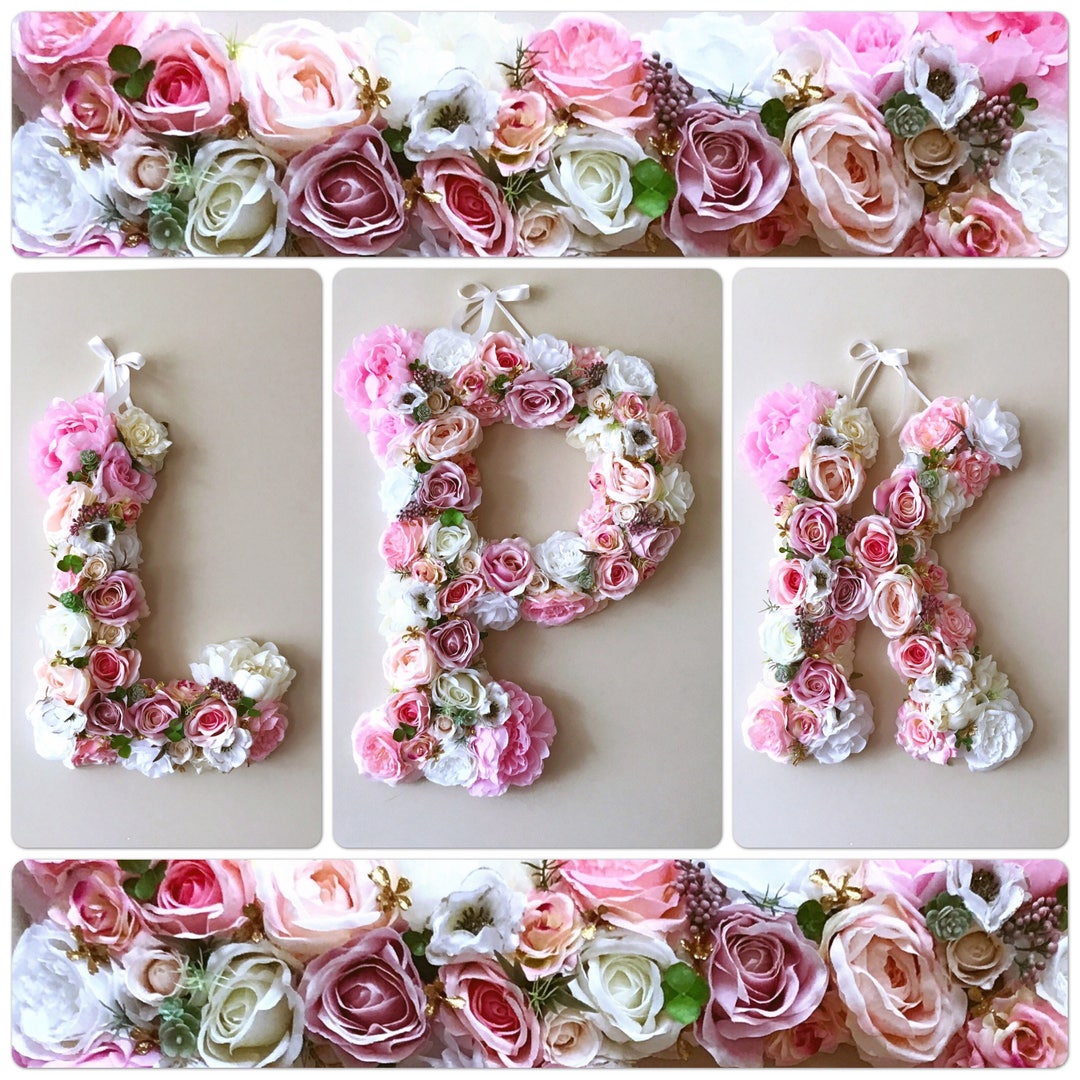 Floral Letter With Succulents, 15''/19/24'' Baby Letters, Nursery ...