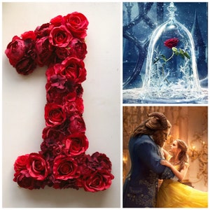 Floral Numbers Large Red Flower Decor Flower Letters Sweet 16 Photo ...