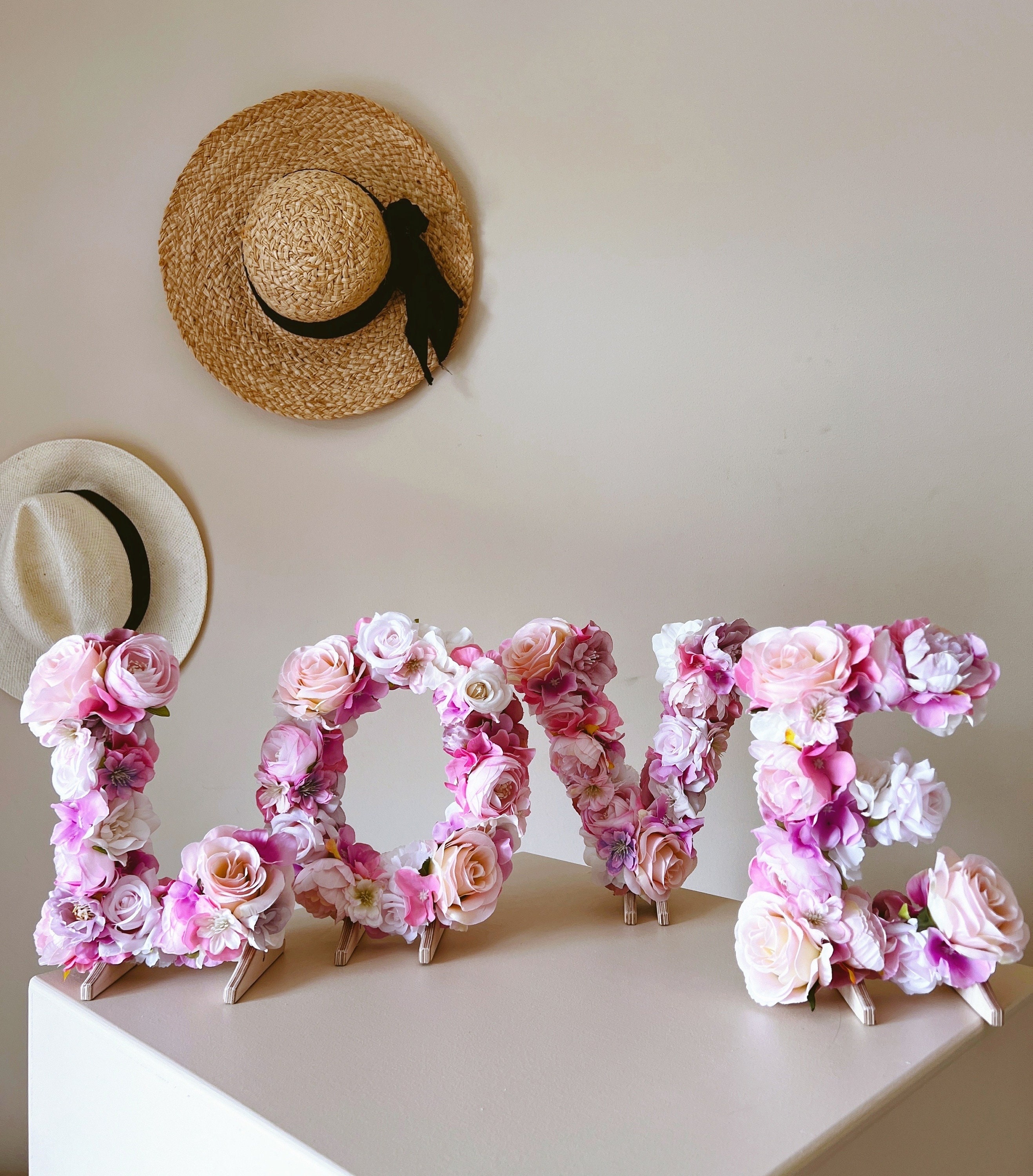 White Flower Letter Decor: Freestanding Wedding, Bridal Shower, Nursery ...