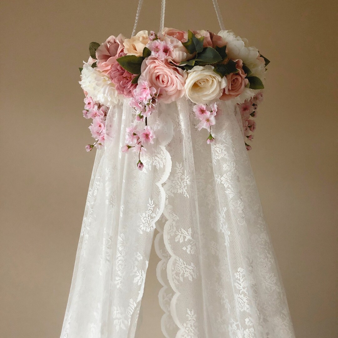 Vintage Inspired Princess Canopy, Girls Room Decor, Lace Baby Nursery ...