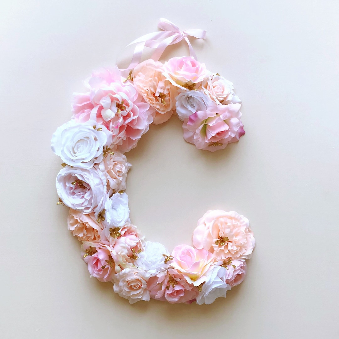 Custom Floral Letter Large Monogram Letters Personalized Flower Letters ...