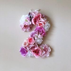 Flower Numbers 15''/19''/24'' Floral - Etsy