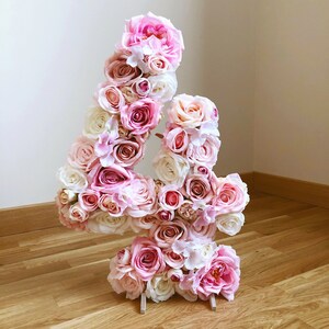 Floral Numbers Birthday Party Photo Corner Freestanding Flower Letters ...