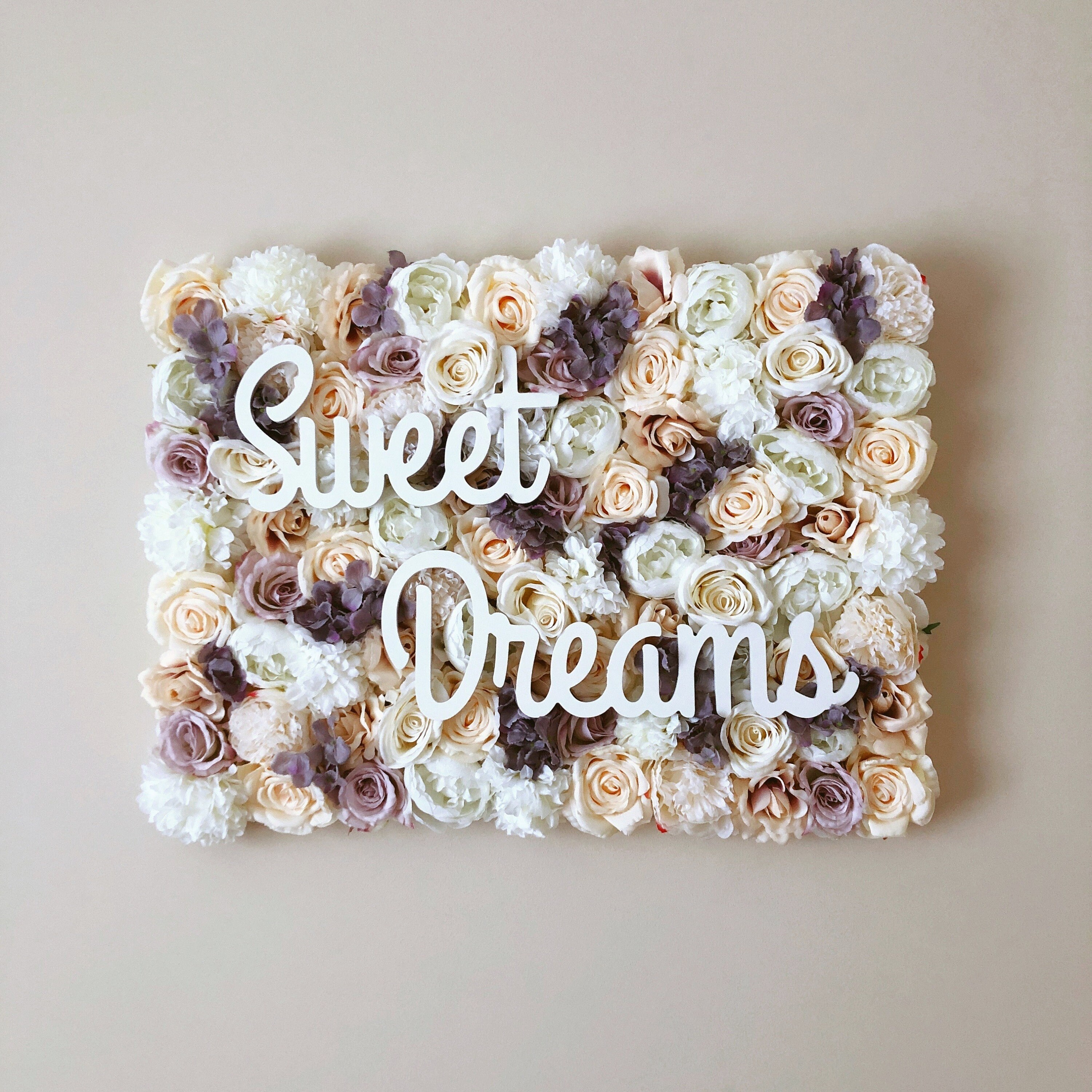 Sweet dreams sign Nursery Wall Flower Panel Girl nursery | Etsy