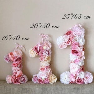 Floral Letter Large, 15''/19''/24, Floral Number, Flower Letters ...