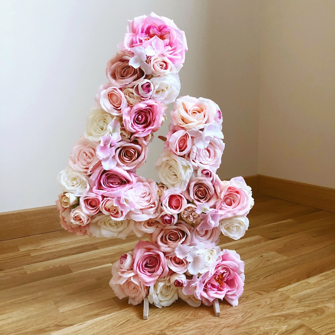 Floral Letter Large, 15''/19''/24, Floral Number, Flower Letters ...