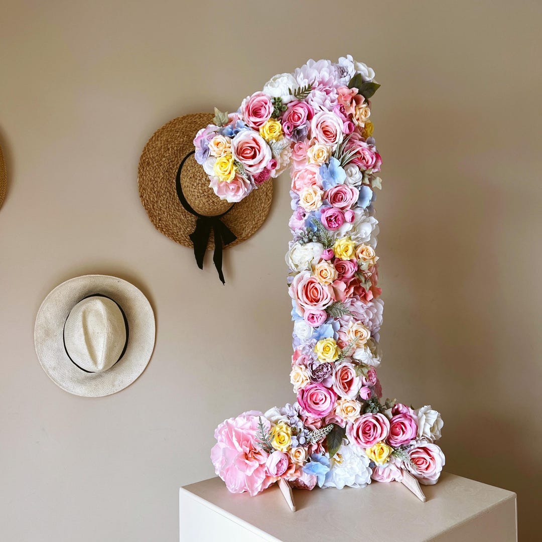 Number 1 Freestanding Flower Number Huge 3 Ft Decor Large Number Party ...