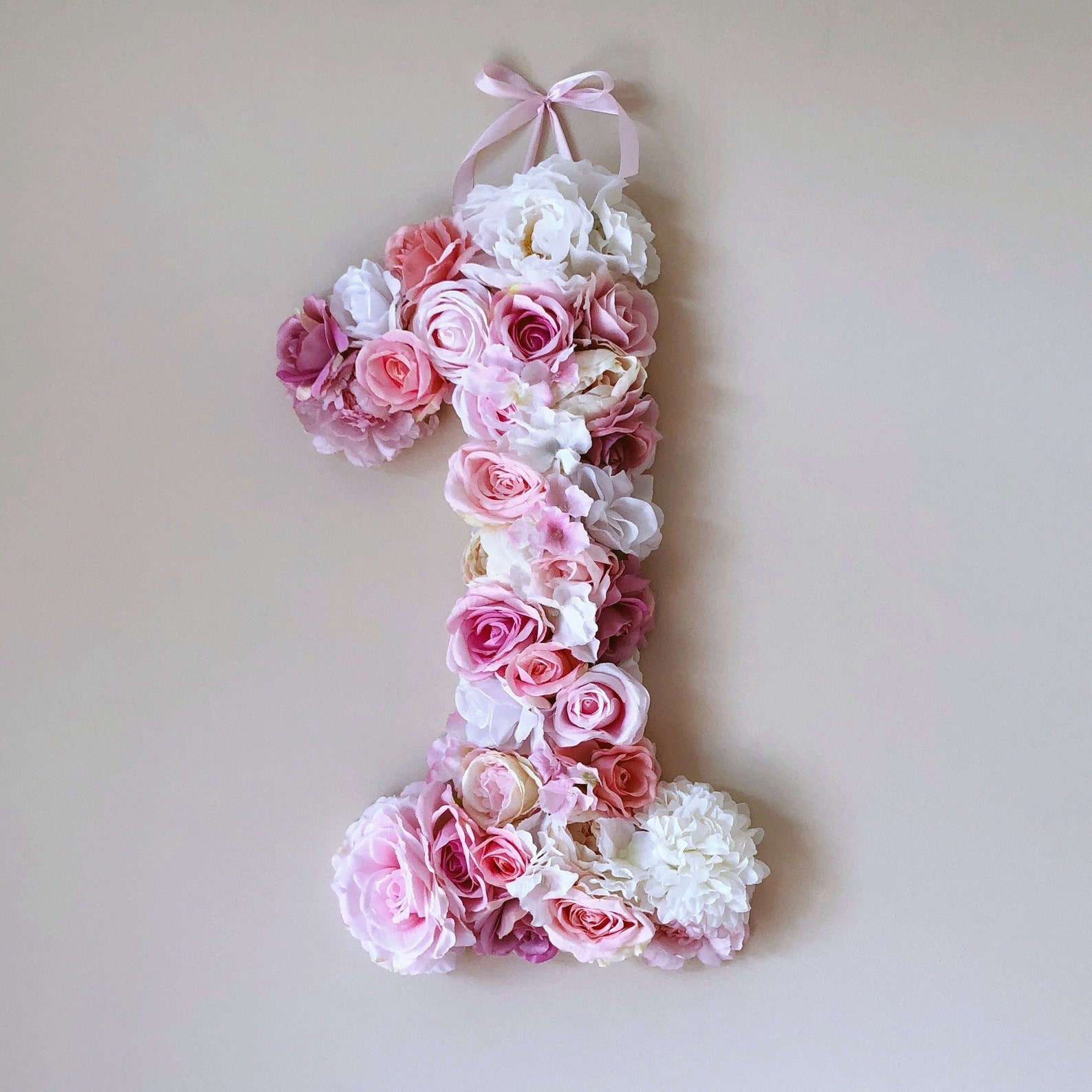 Flower Numbers 15''/19''/24'' Floral - Etsy