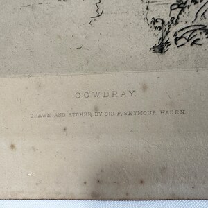 Antique Etching Cowdrey by Sir F. Seymour Haden - Etsy