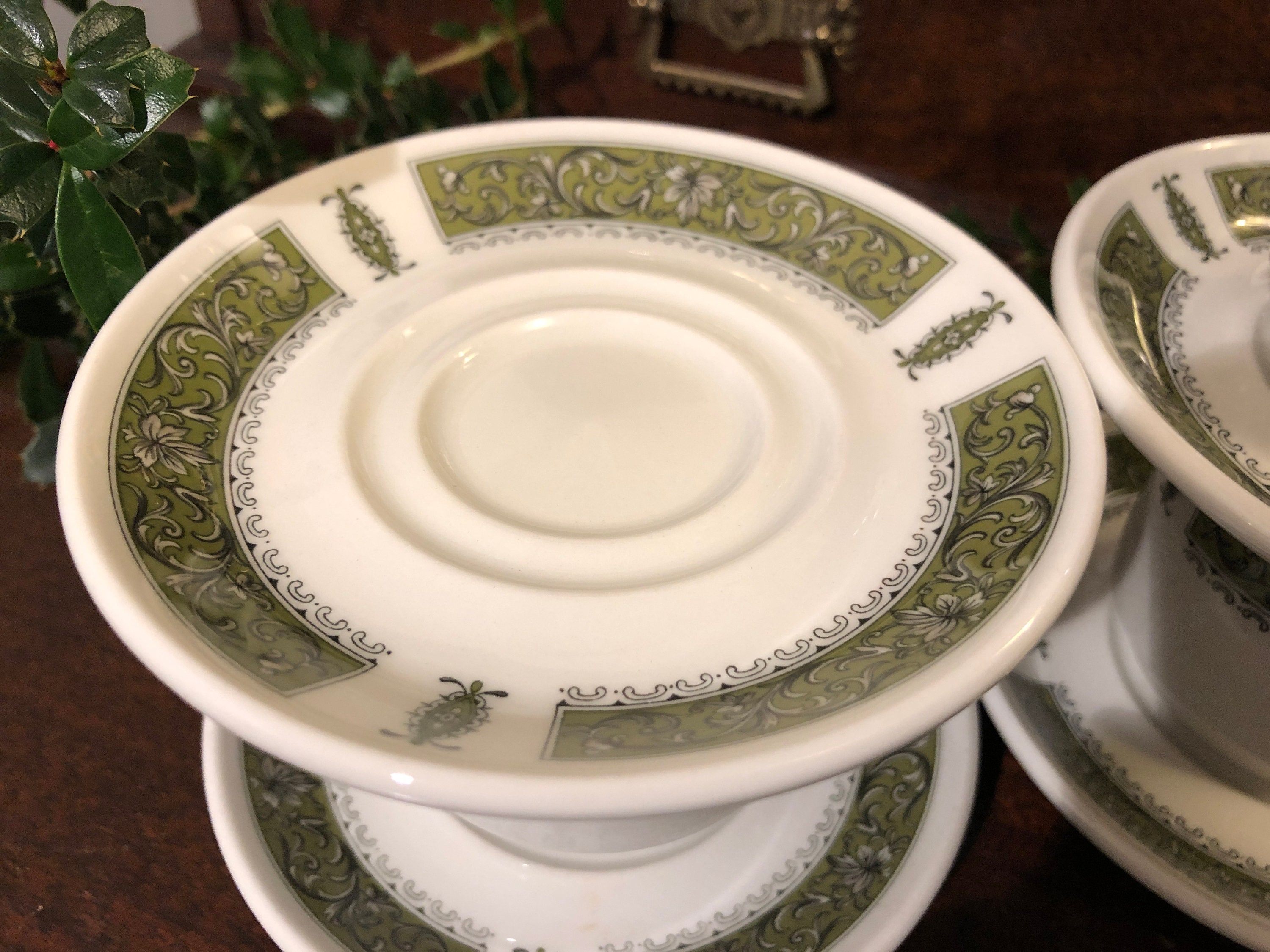 Set of 4 Steelite Royal Doulton Green Marina Pattern Espresso - Etsy ...