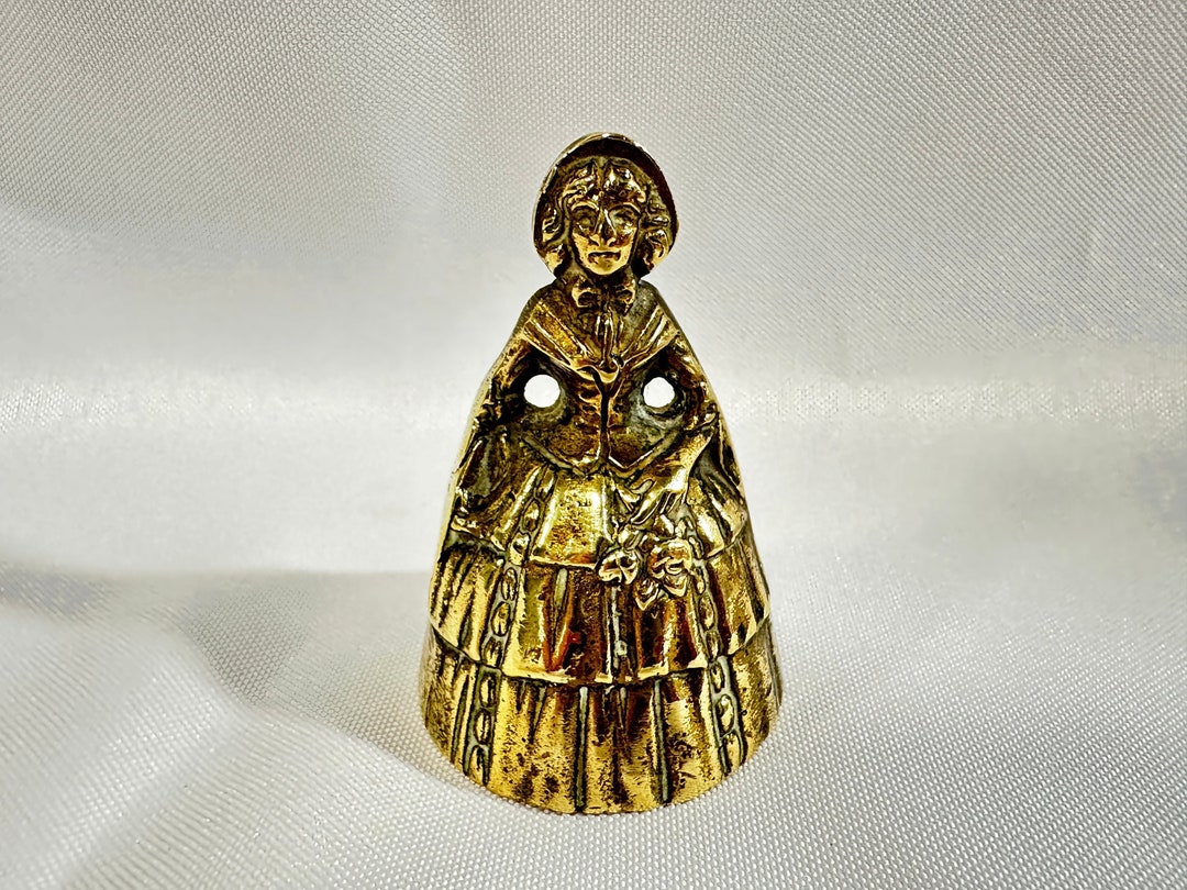 Victorian Lady Brass Bell, Small Brass Bell - Etsy