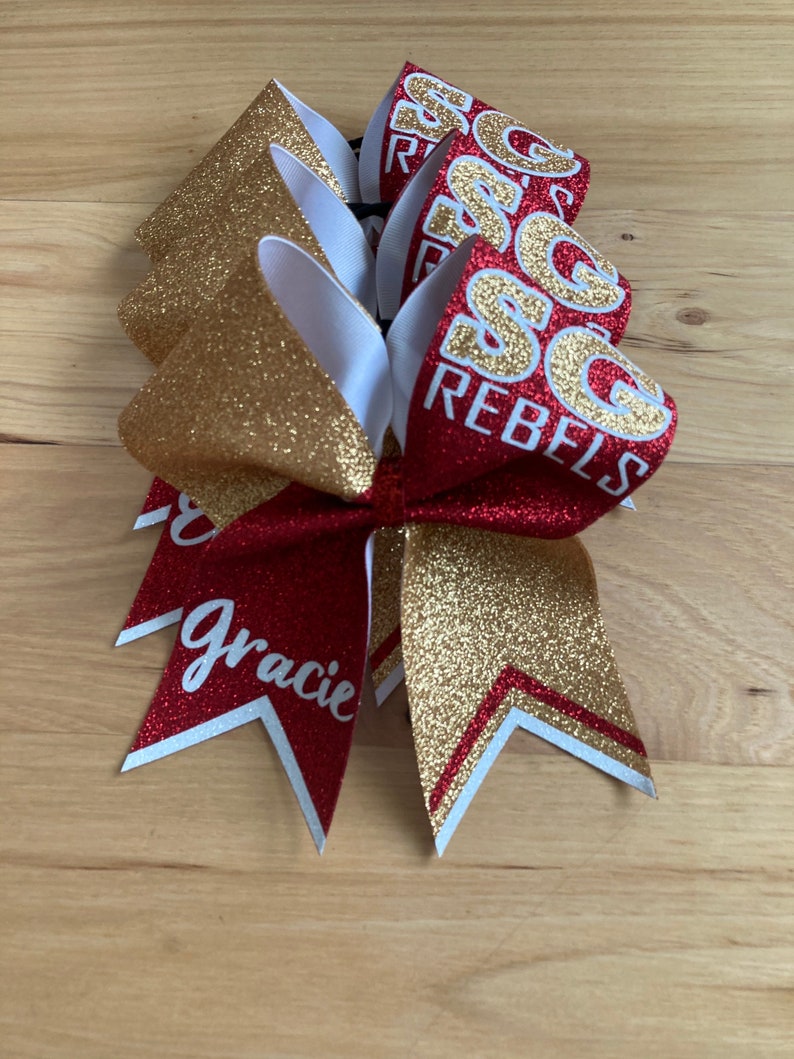 Custom Glitter Cheer Bows Made in Your Team Colors. Price - Etsy
