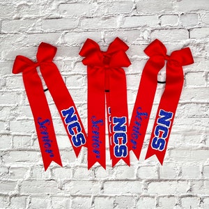 Custom College Cheer Bows Designed in Your Team Colors. Writing on ...