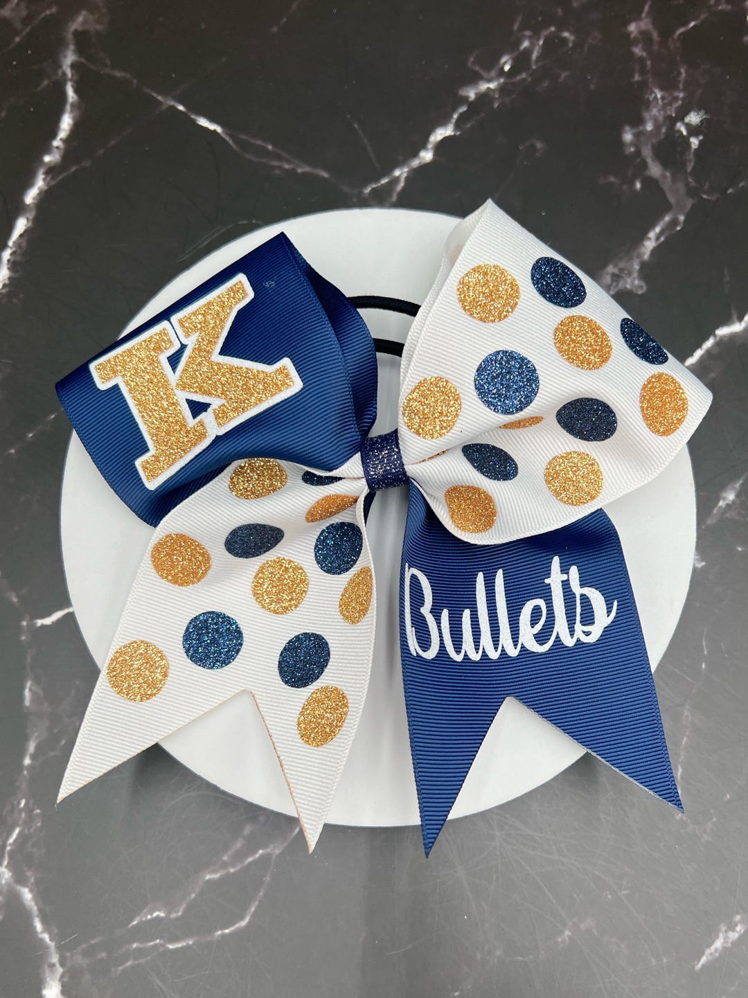 Custom Cheer Bow With Poka Dots. Bows Made in Your Team Colors. Price ...