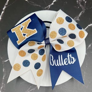 Custom Cheer Bow With Poka Dots. Bows Made in Your Team Colors. Price ...