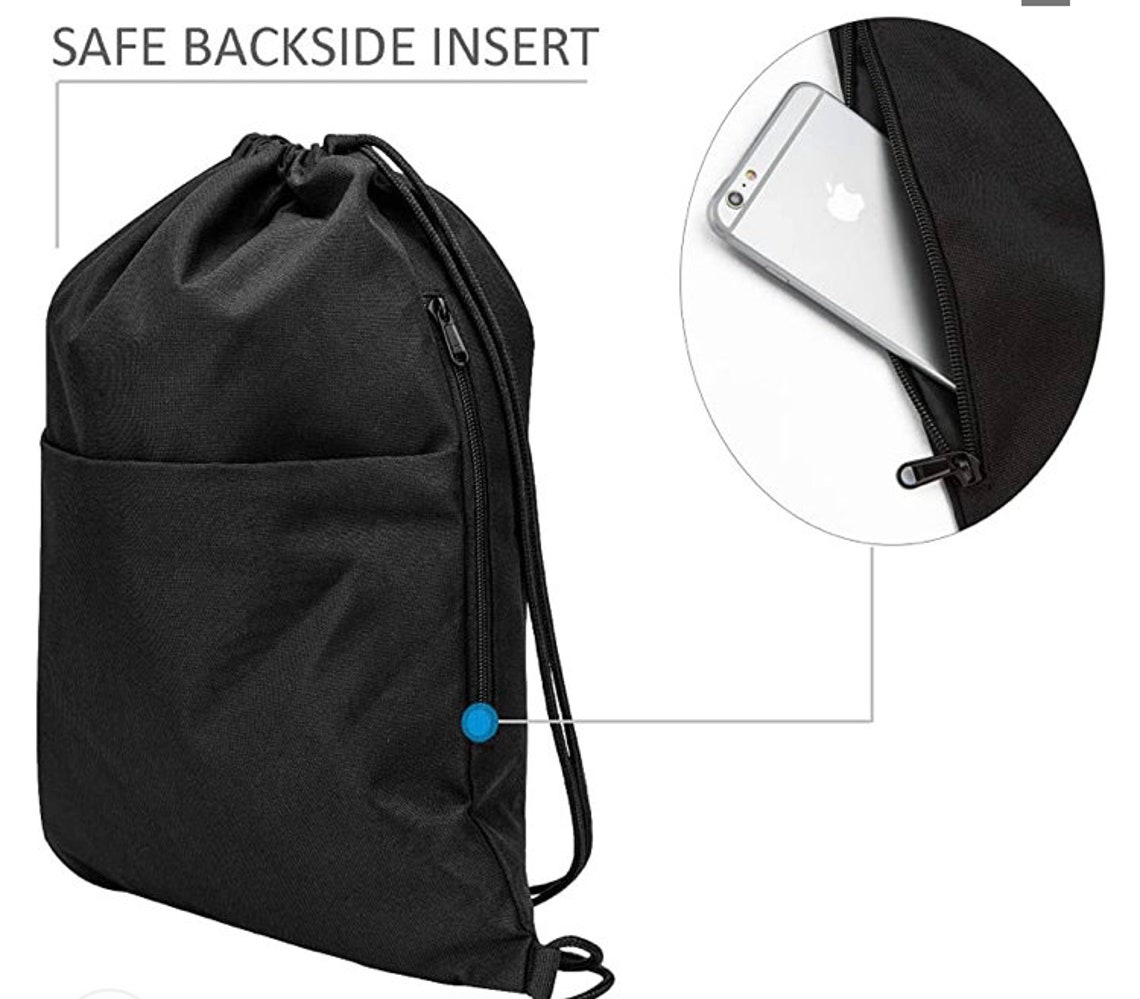 Black Custom Drawstring Bag Personalized in Your Choice of - Etsy