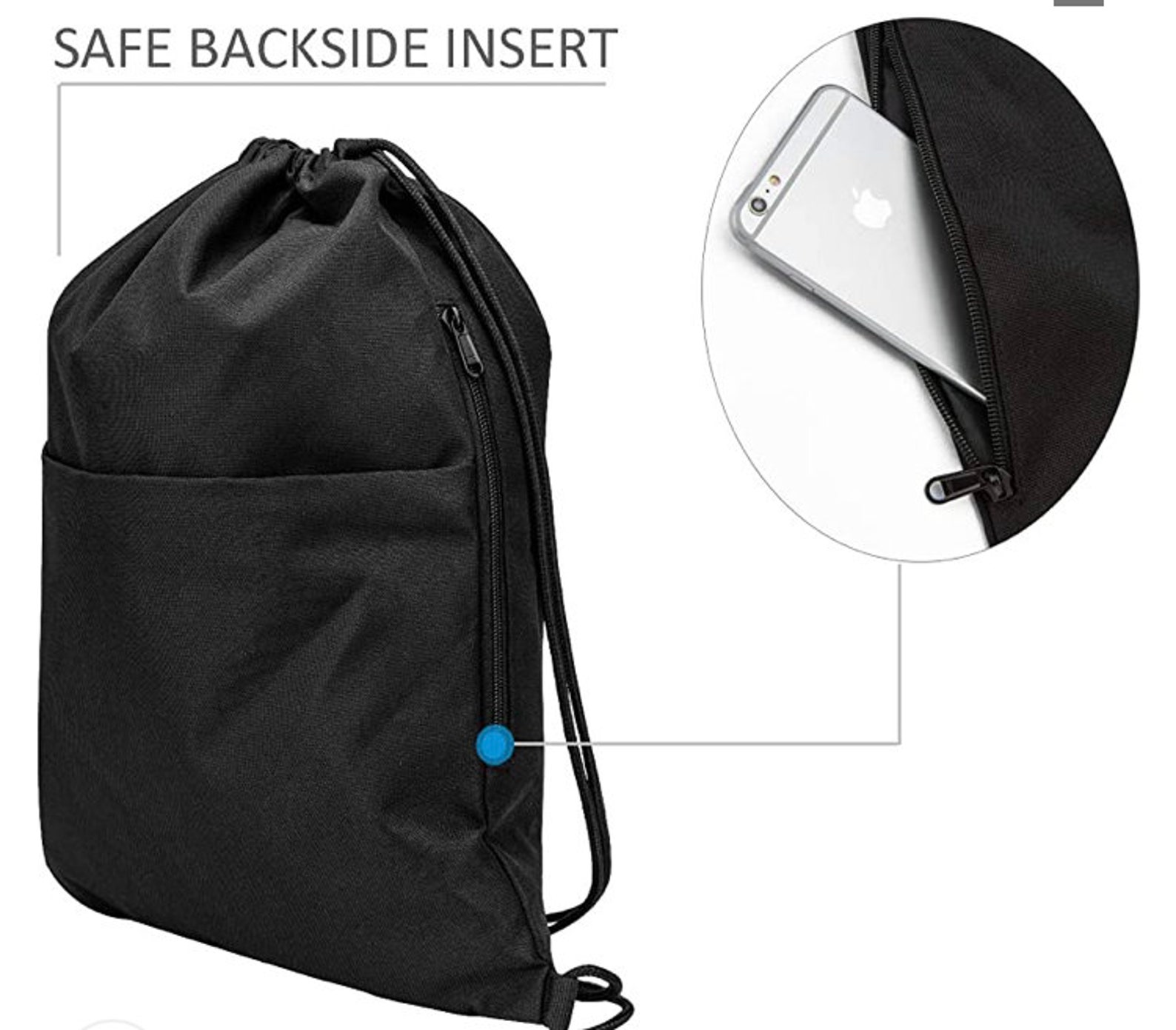 Black Custom Drawstring Bag Personalized in Your Choice of - Etsy