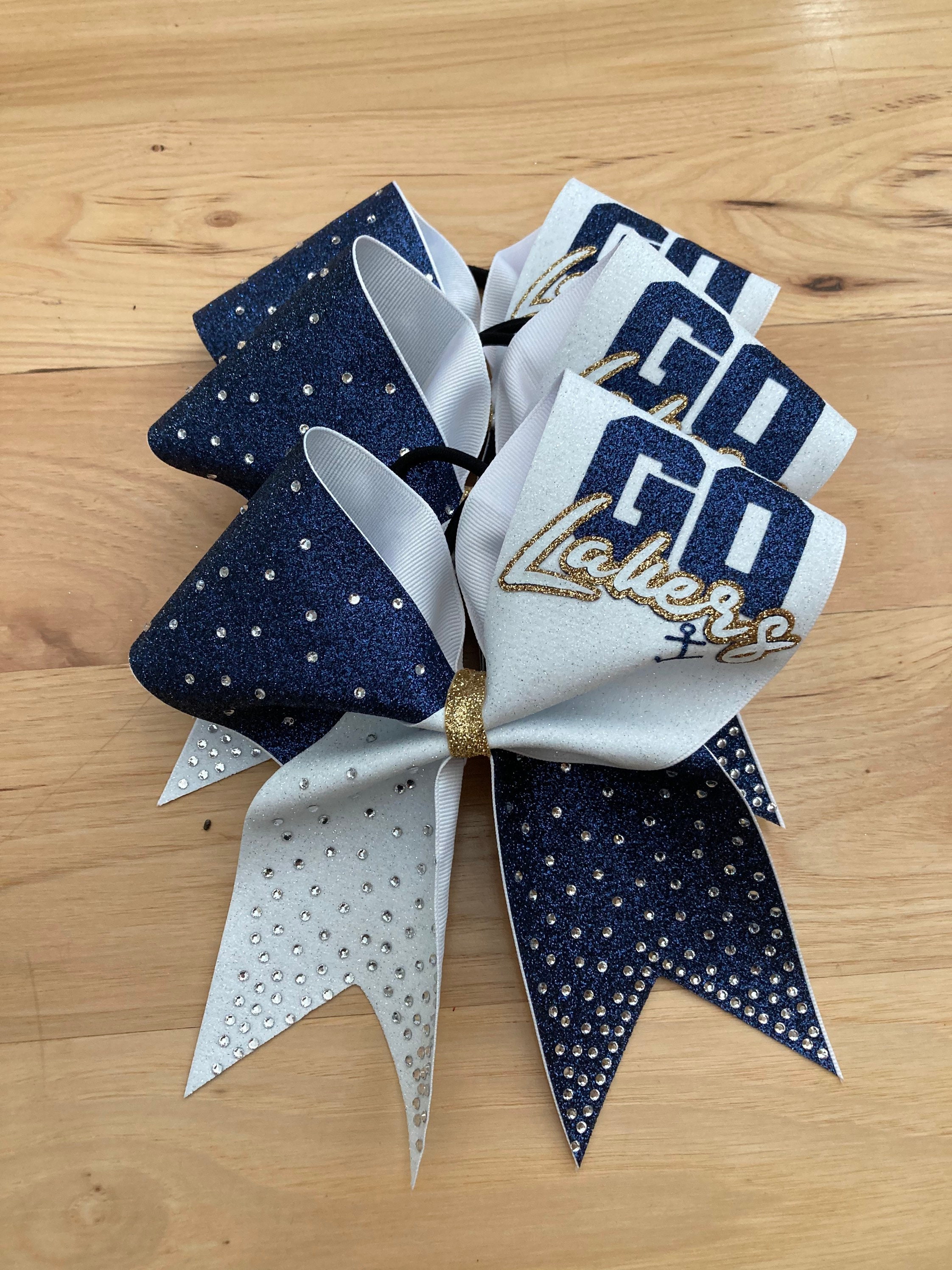 Gorgeous all glitter cheer cheer bow with personalized names | Etsy