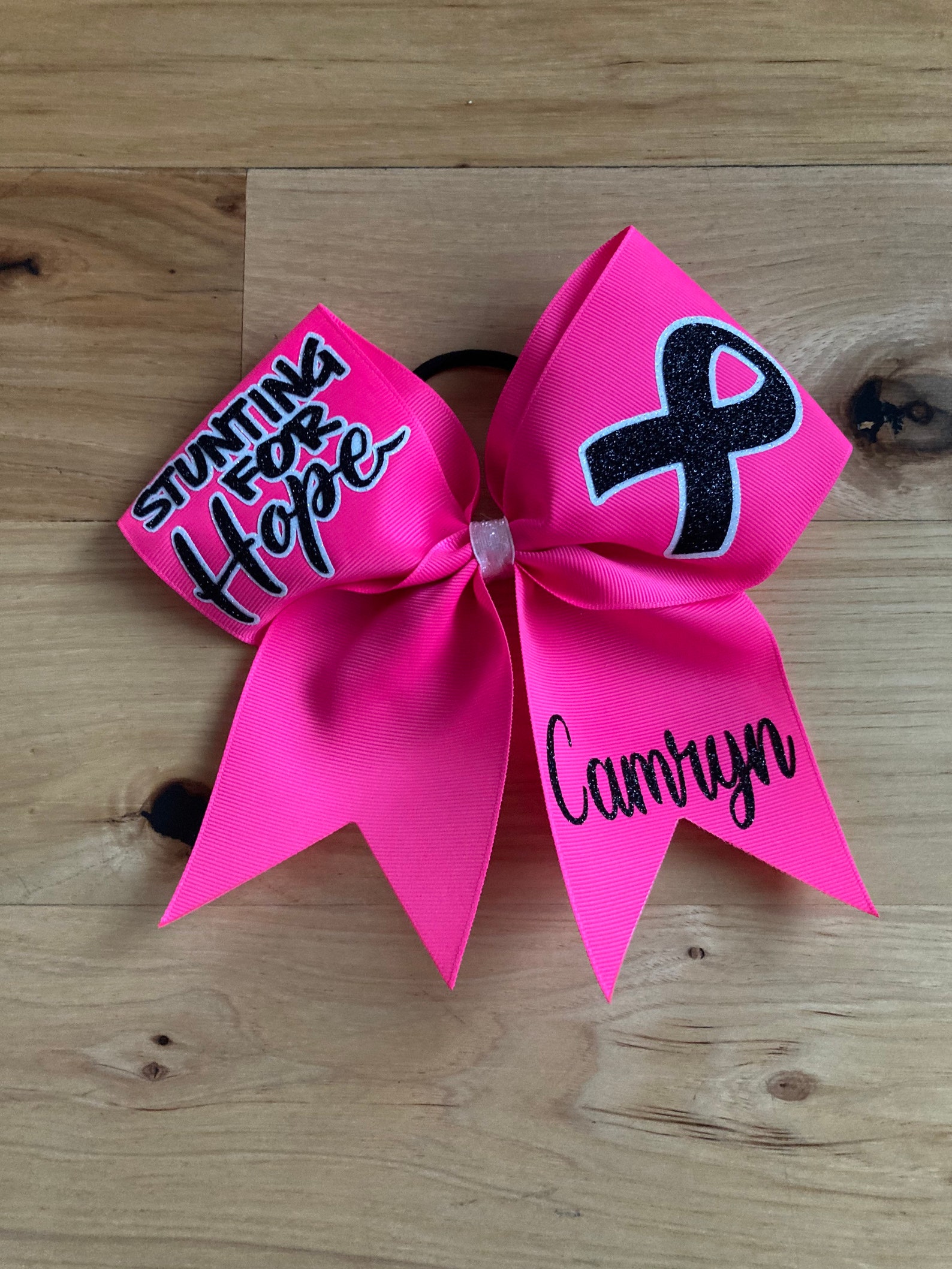 Neon Pink Breast Cancer Cheer Bow. Price Listed is per - Etsy