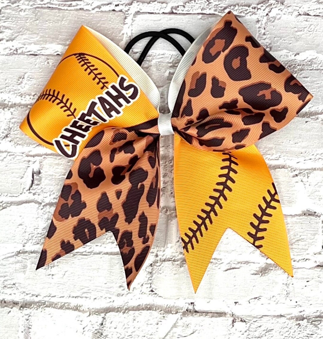 Cheetah Print Sublimation Bow Made in Your Team Colors. Price Listed is ...