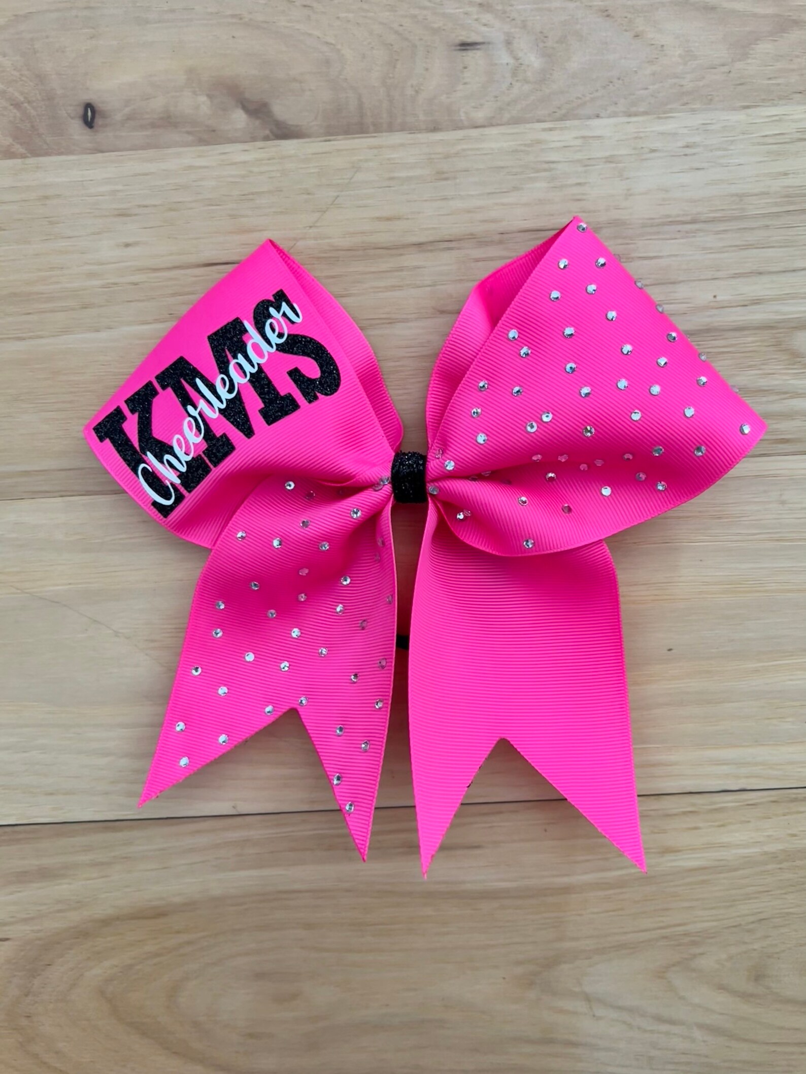 Breast Cancer Cheer Bow With Rhinestones on One Side. Price - Etsy
