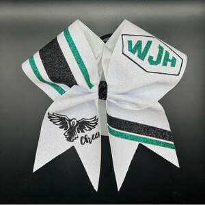 Rainbow Glitter Cheer Bow With Team Logo or Team Name. Bows Made in ...