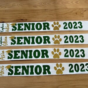 Senior Sashes Designed for Your Team. Price Listed is for Each ...