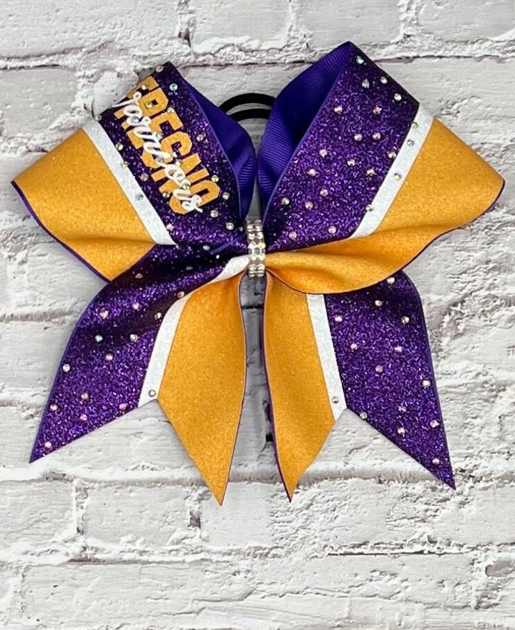 Gorgeous Competition Glitter Cheer Bow With Rhinestones Made in Your ...