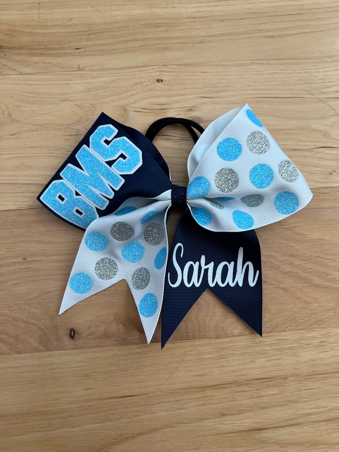 Custom Cheer Bow With Poka Dots. Bows Made in Your Team - Etsy