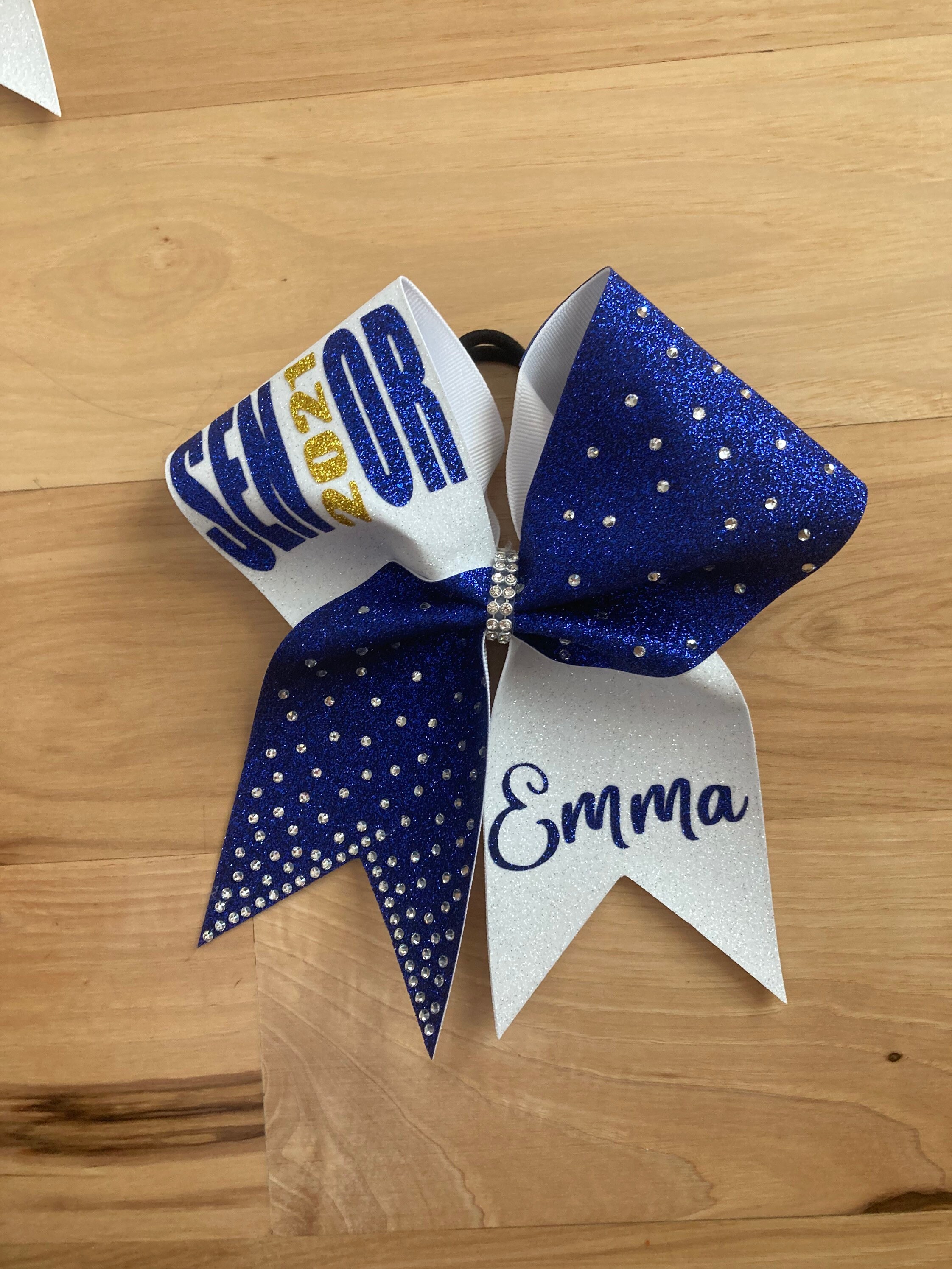 Gorgeous all glitter cheer cheer bow with personalized names | Etsy