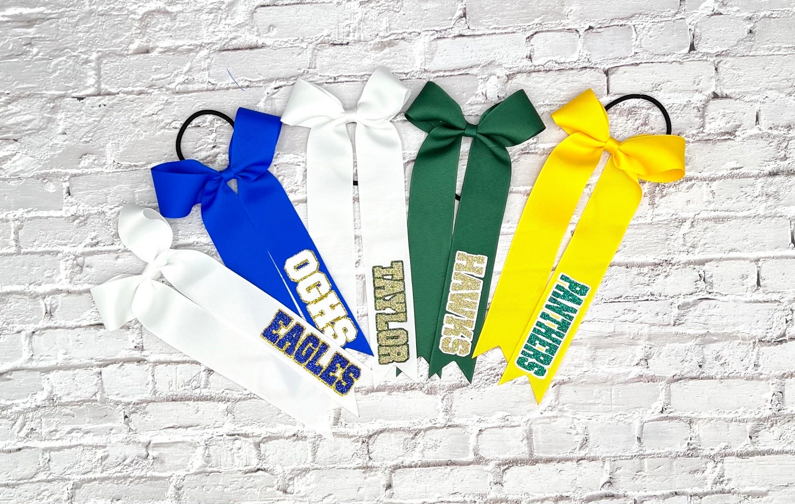Custom College Cheer Bows Designed in Your Team Colors. Writing on ...