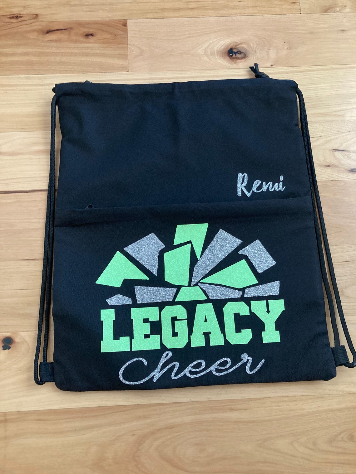Black Custom Drawstring Bag Personalized in Your Choice of - Etsy