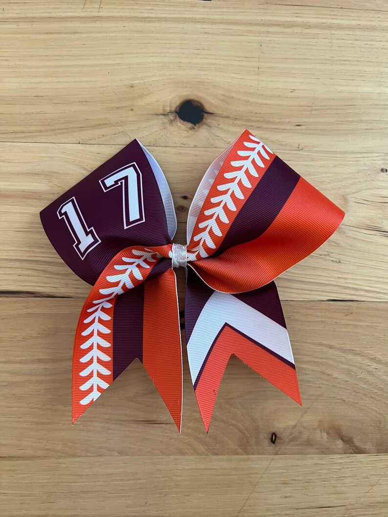 Custom Softball Bow Made in Your Team Colors. Price Listed is - Etsy