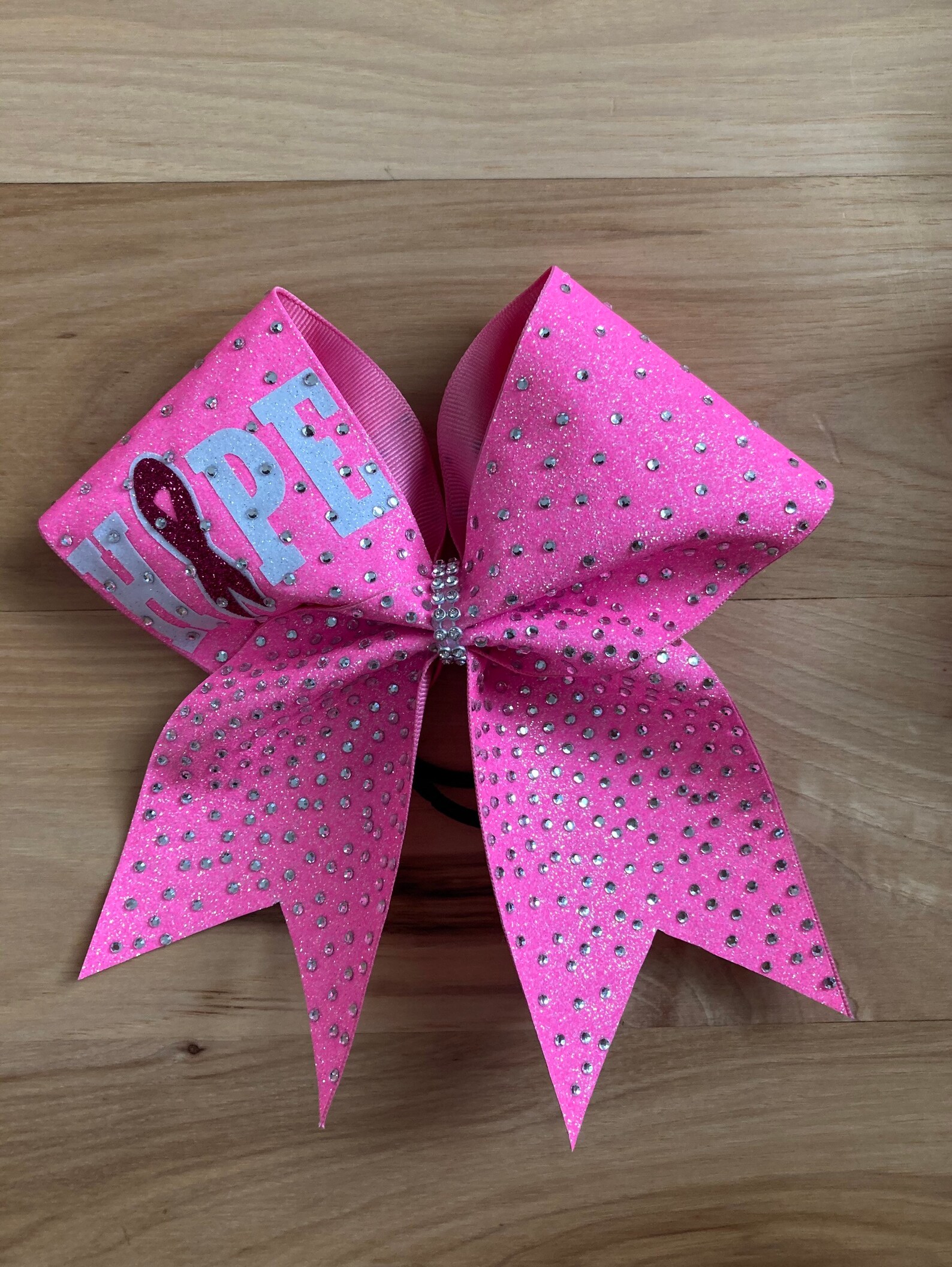 Rhinestone Breast Cancer Cheer Bow. Price listed is per | Etsy