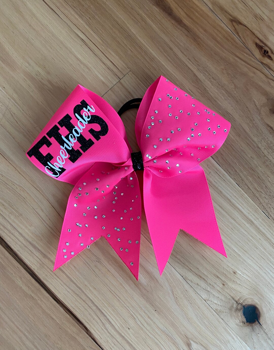 Breast Cancer Cheer Bow With Rhinestones on One Side. Price - Etsy