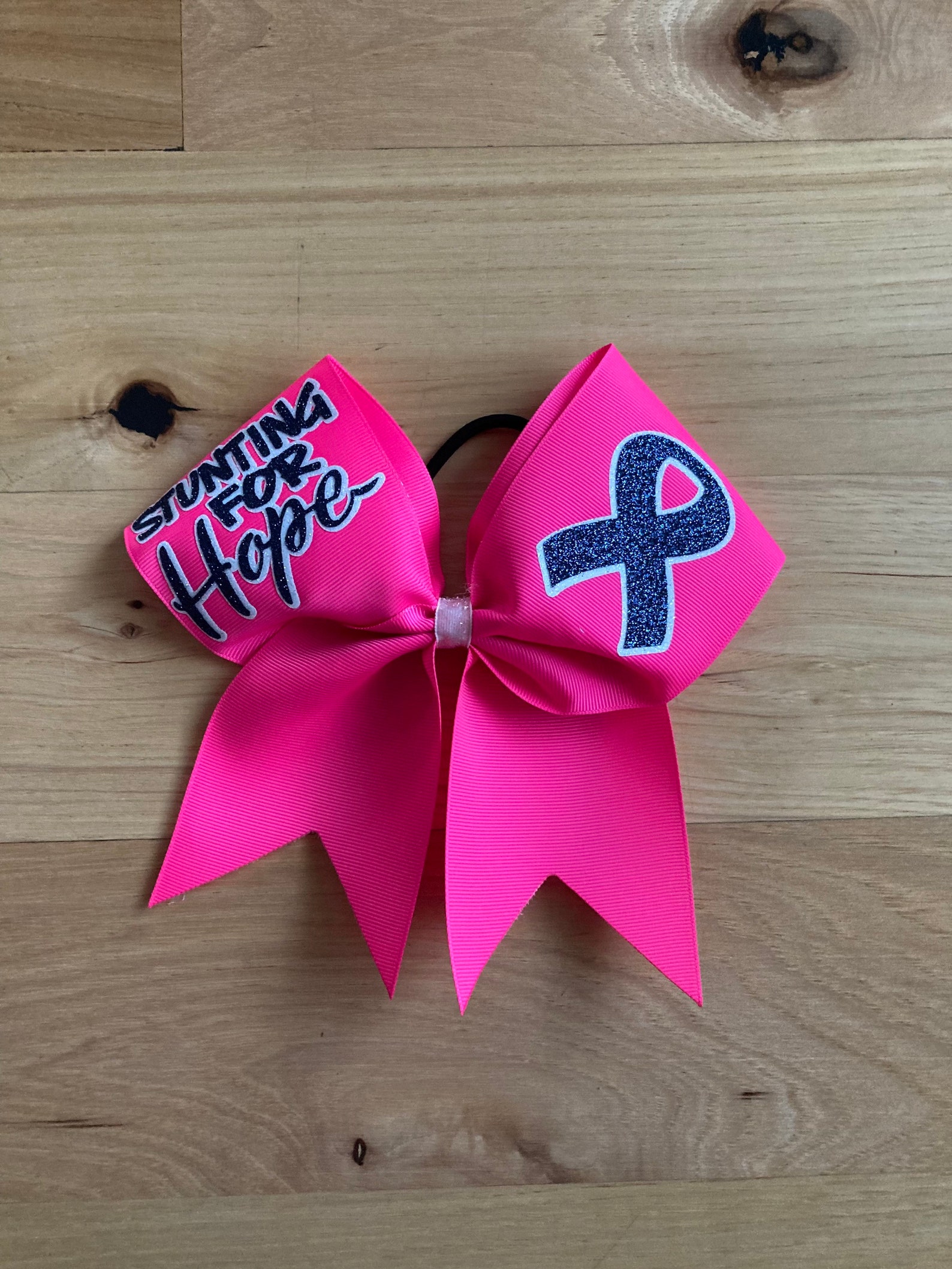 Neon Pink Breast Cancer Cheer Bow. Price Listed is per - Etsy